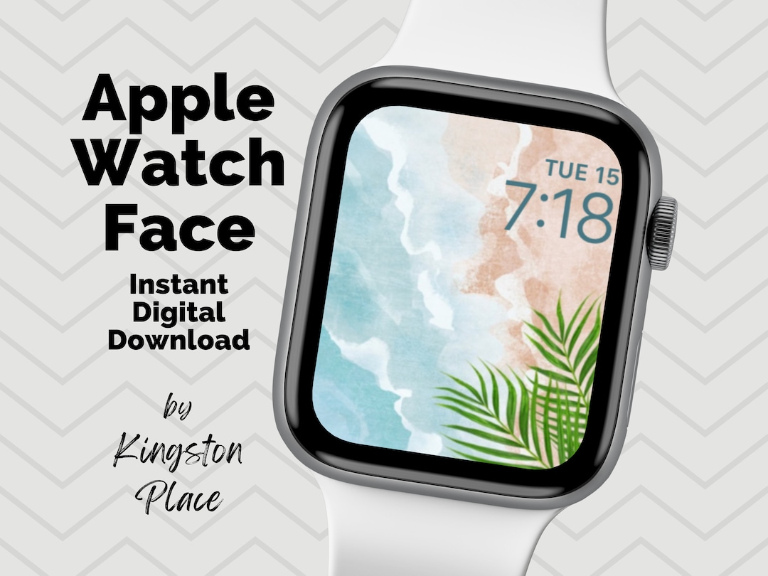 Beach Palms Apple Watch Face - Vivid Watercolor Beachy Digital ...