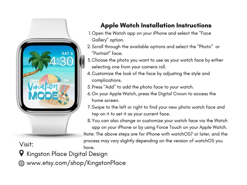 Beach Apple Watch Face Digital File, Vacation Apple Watch Wallpaper ...