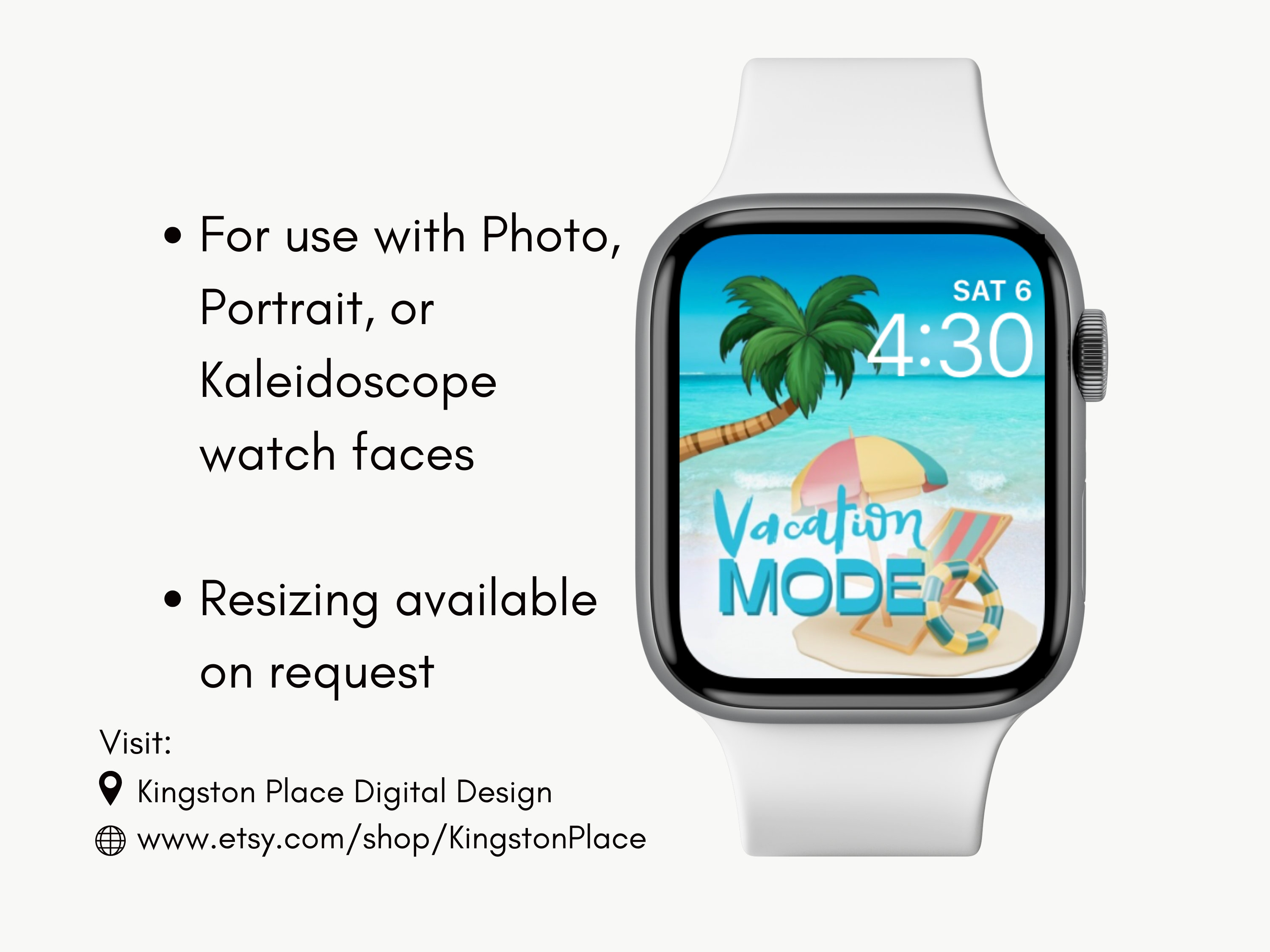 Beach Apple Watch Face Digital File, Vacation Apple Watch Wallpaper ...