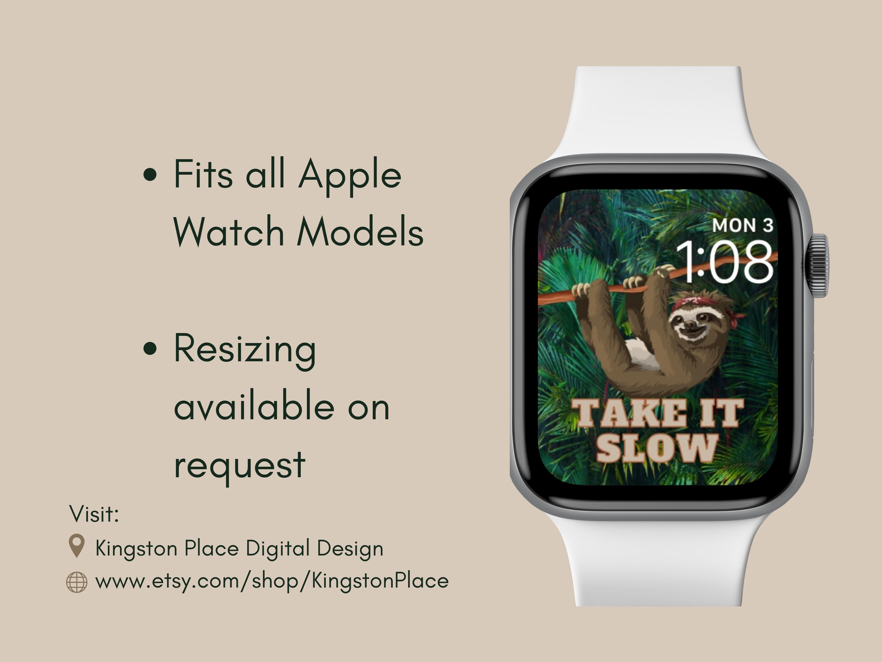 Cute Sloth Apple Watch Face Instant Digital Download | Smart Watch ...