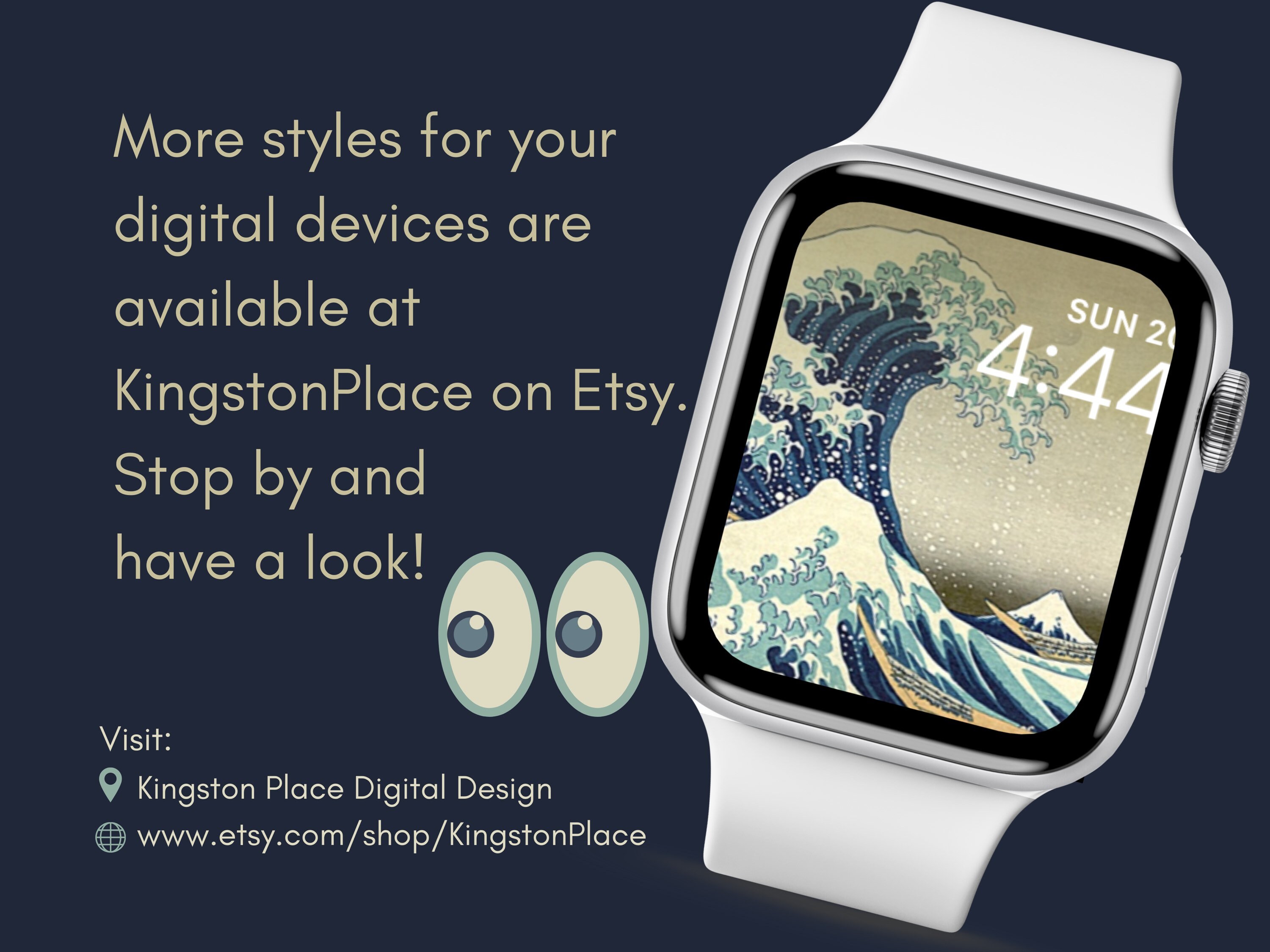 The Great Wave Apple Watch Face Instant Digital Download | Vintage Art ...
