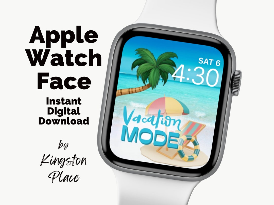Beach Apple Watch Face Digital File, Vacation Apple Watch Wallpaper ...