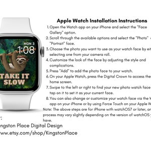 Cute Sloth Apple Watch Face Instant Digital Download | Smart Watch ...