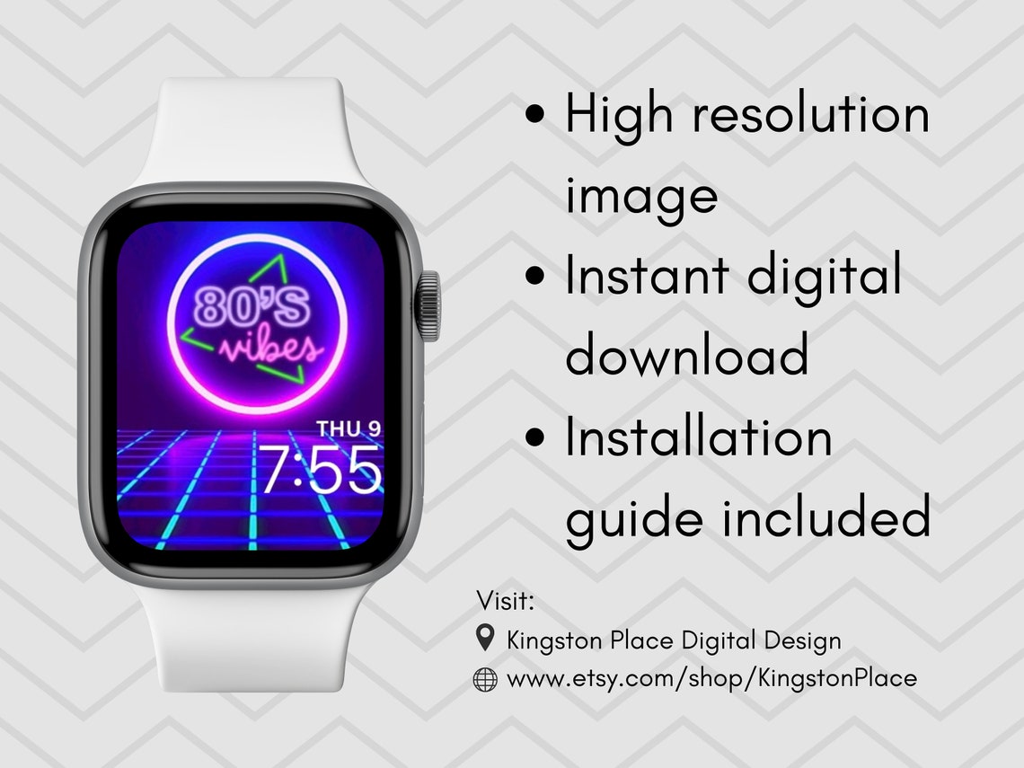Retro 80s Apple Watch Face: Eighties Vibes Wallpaper (digital Download ...
