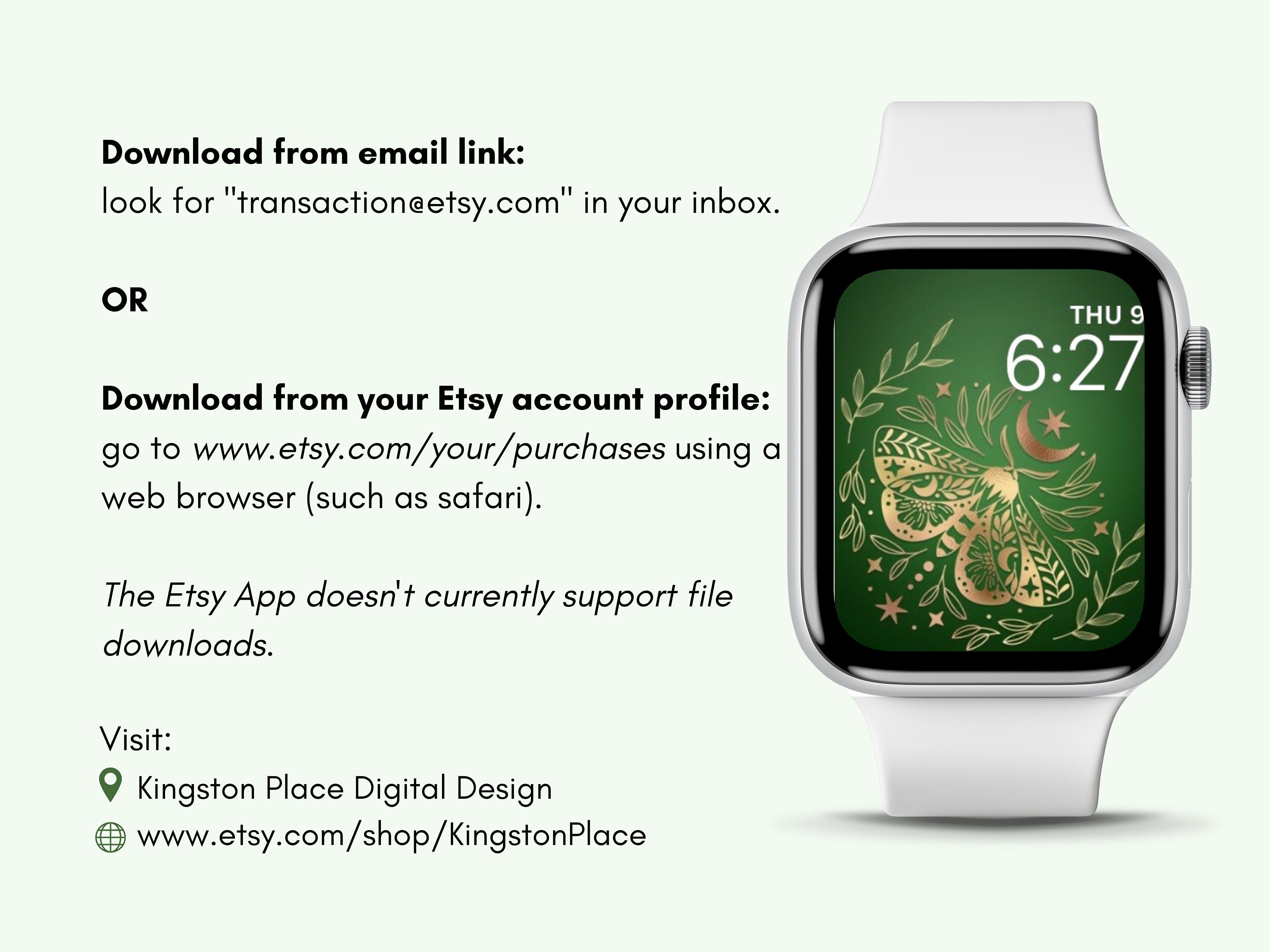 Emerald Green Celestial Moth Apple Watch Face Bronze Minimalist Digital ...