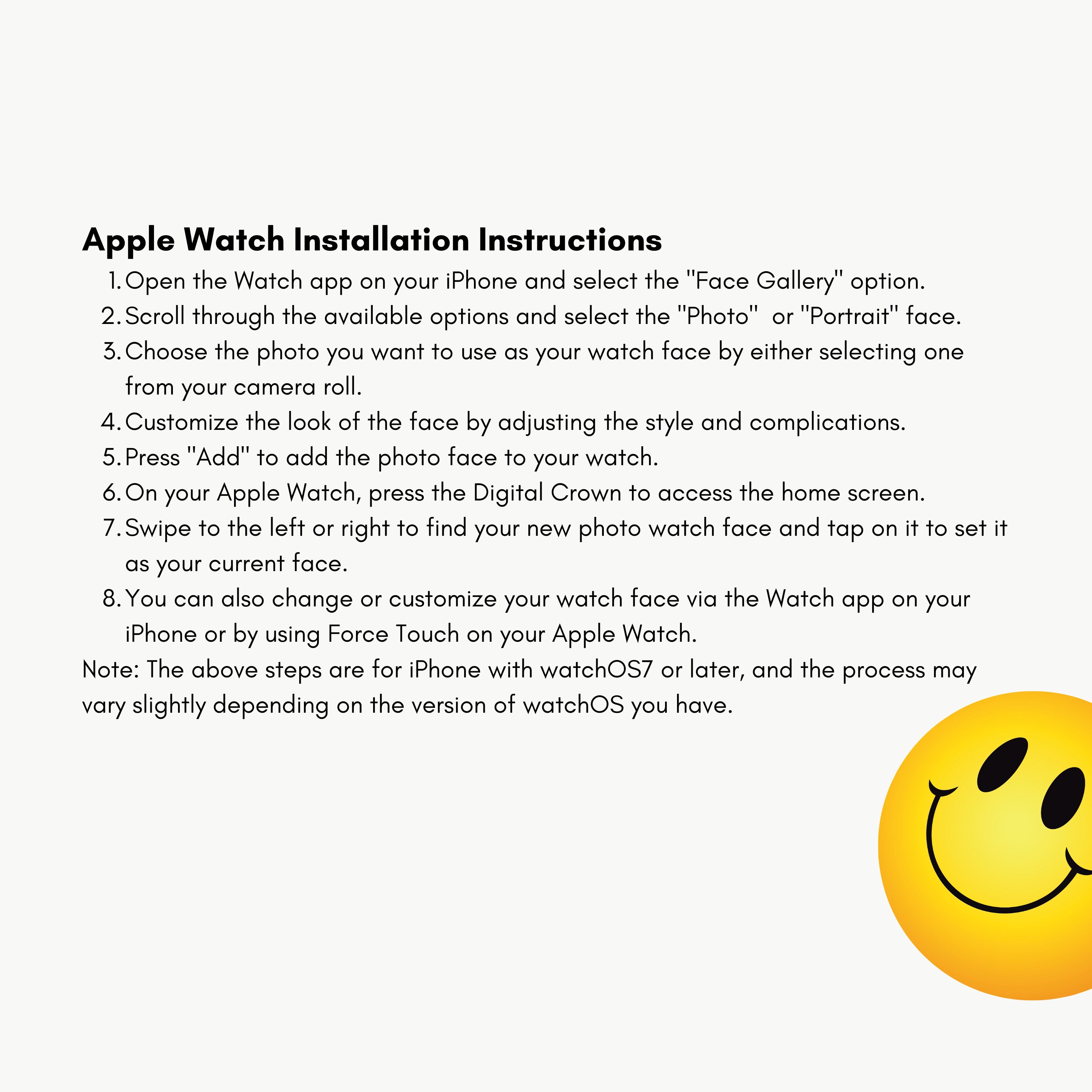 Smiley Daisy Apple Watch Face Instant Digital Download, Retro Smart ...