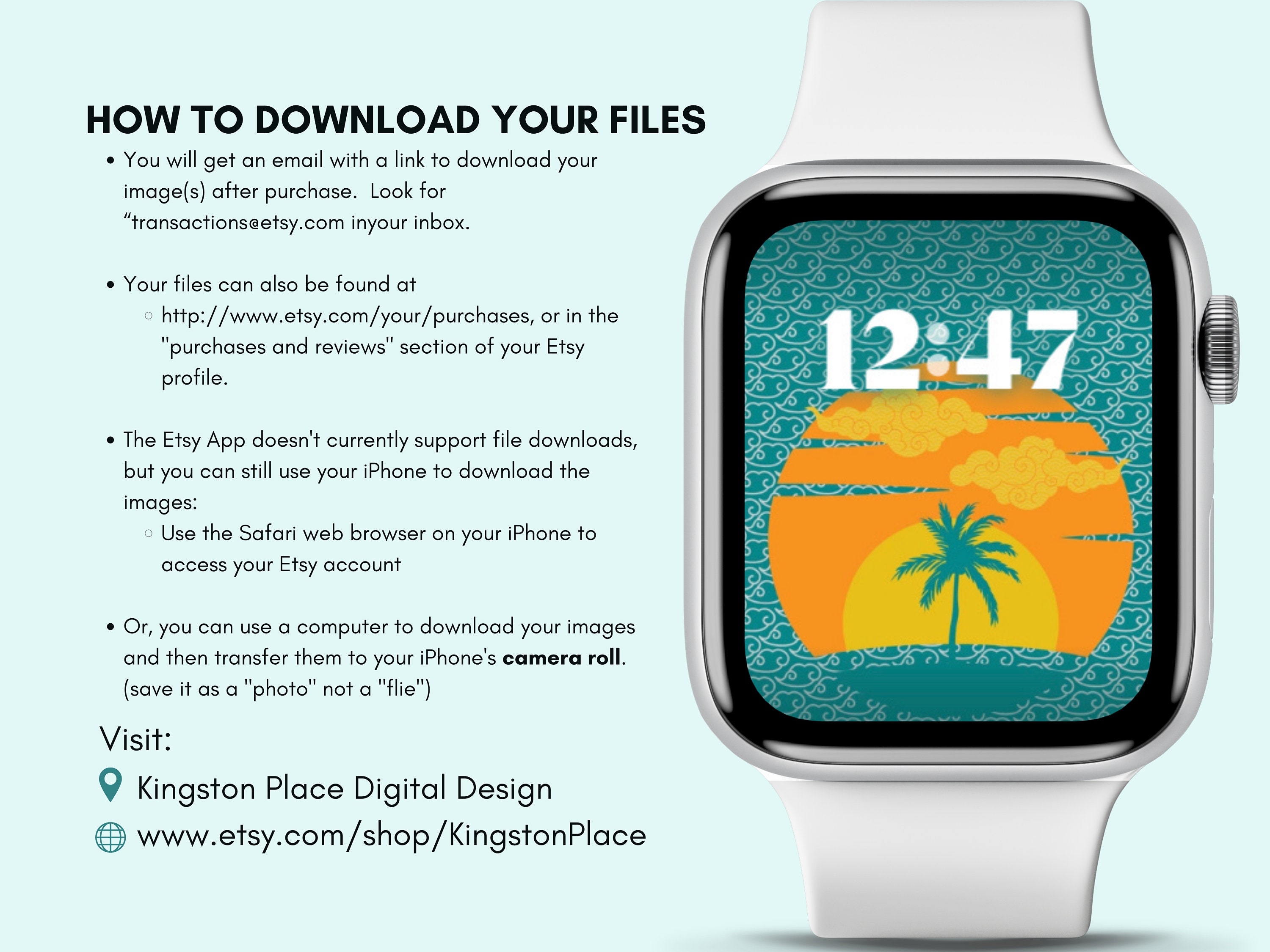 Island-themed Apple Watch Face and iPhone Wallpaper Combo, Summer Apple ...