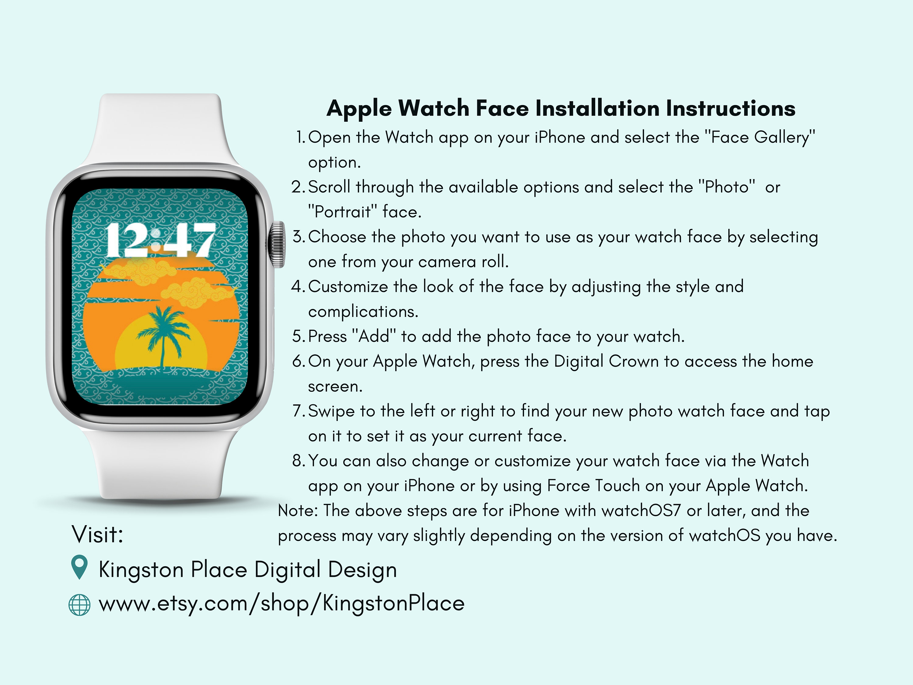Island-themed Apple Watch Face and iPhone Wallpaper Combo, Summer Apple ...