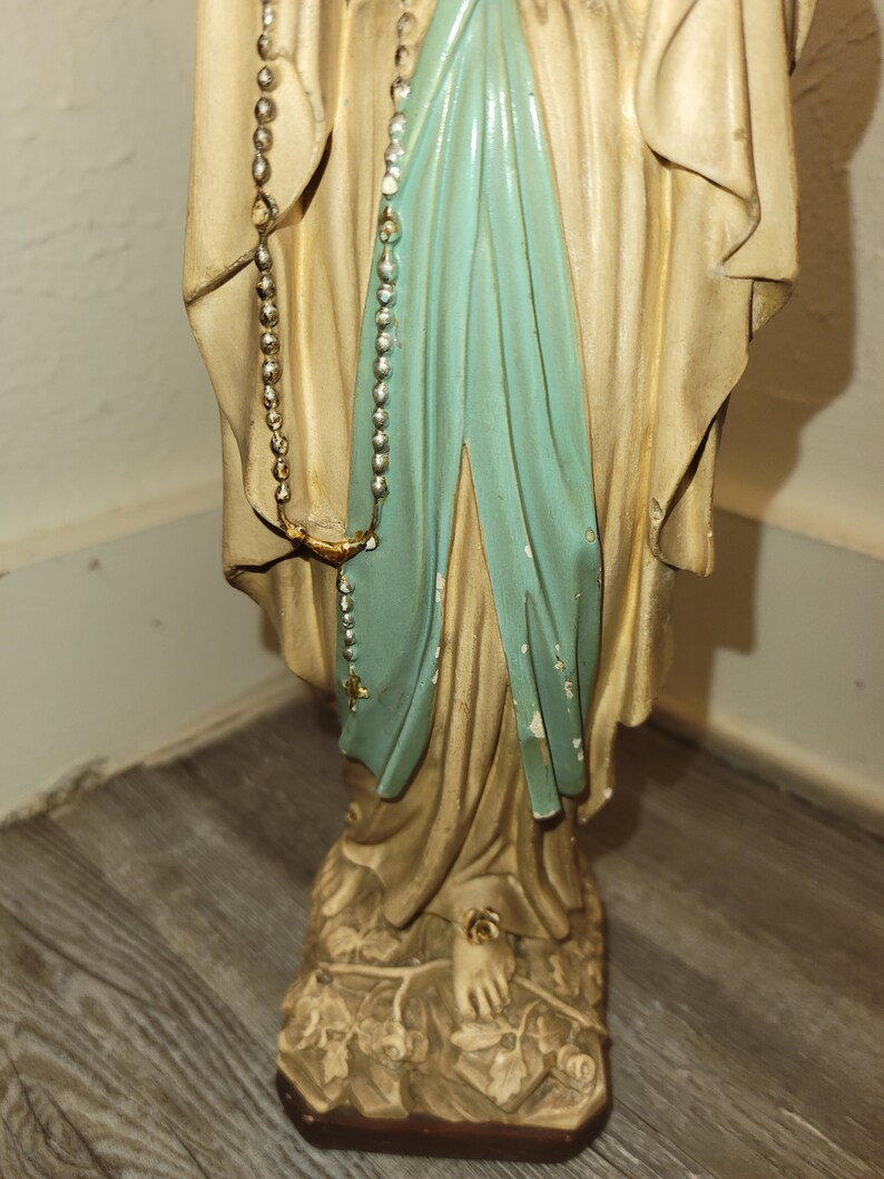 Beautiful Vintage Blessed Virgin Mary Chalkware Statue - Etsy
