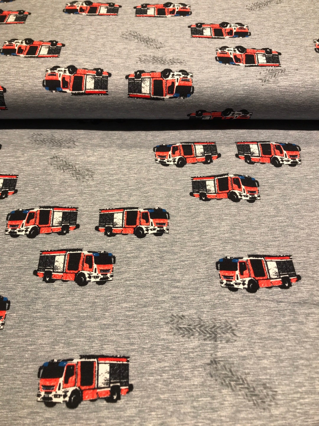 0.5 M French Terry Fire Engines - Etsy
