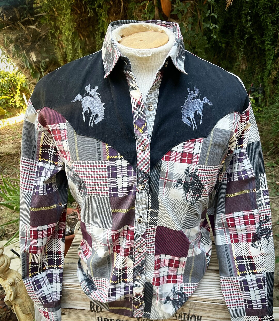 Vintage Western Shirt Roughrider Large - Etsy
