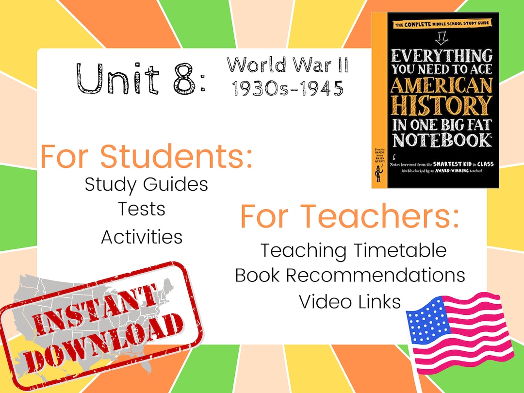 Everything You Need to Ace American History Unit 8: World War - Etsy