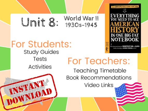 Everything You Need to Ace American History Unit 8: World War - Etsy
