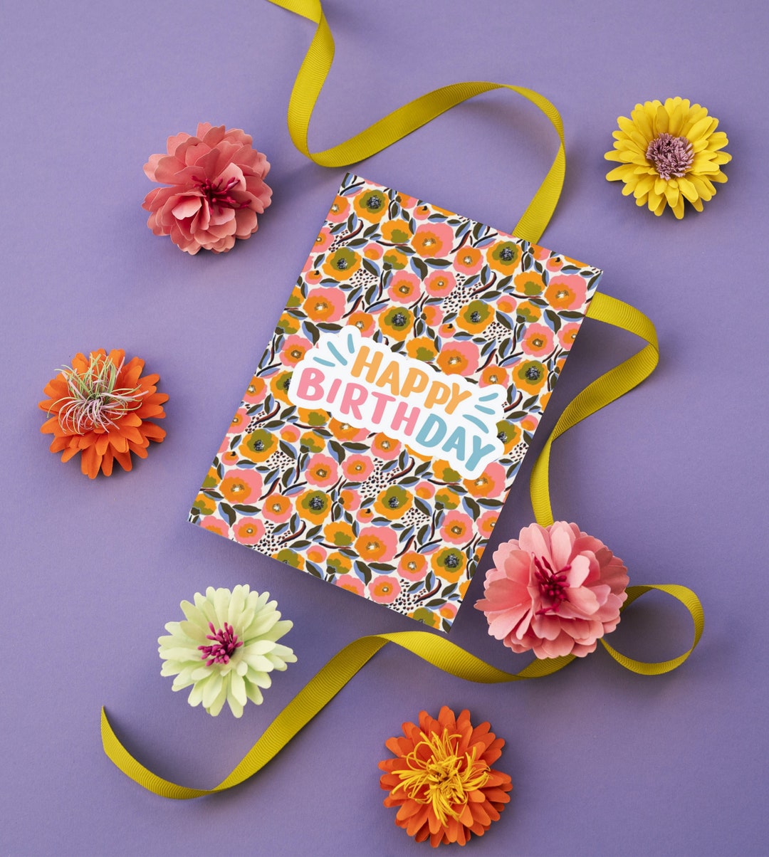 HAPPY BIRTHDAY Printable Greeting Card, Instant Download, 5 X 7 ...