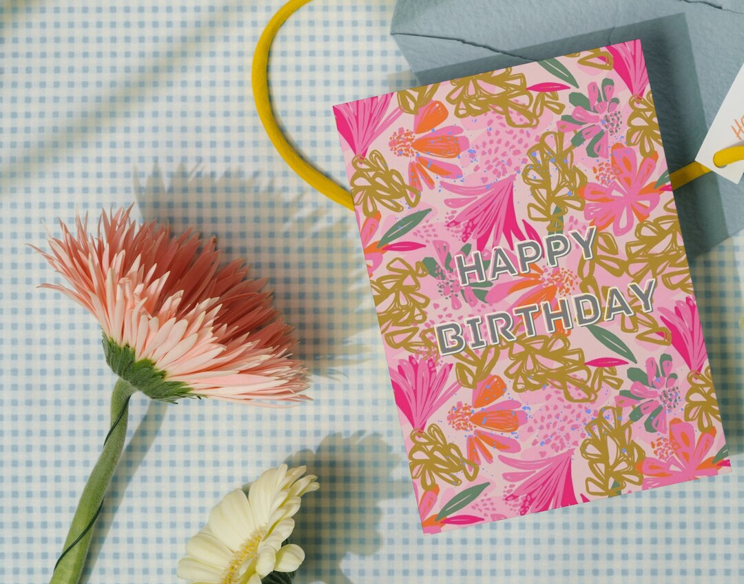 HAPPY BIRTHDAY Printable Greeting Card, Instant Download, 5 X 7 ...