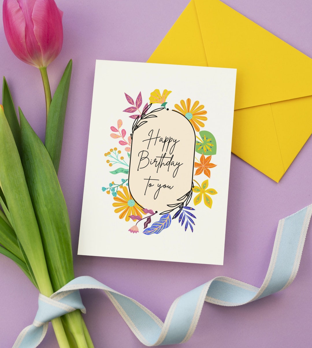 HAPPY BIRTHDAY Printable Greeting Card, Instant Download, 5 X 7 ...