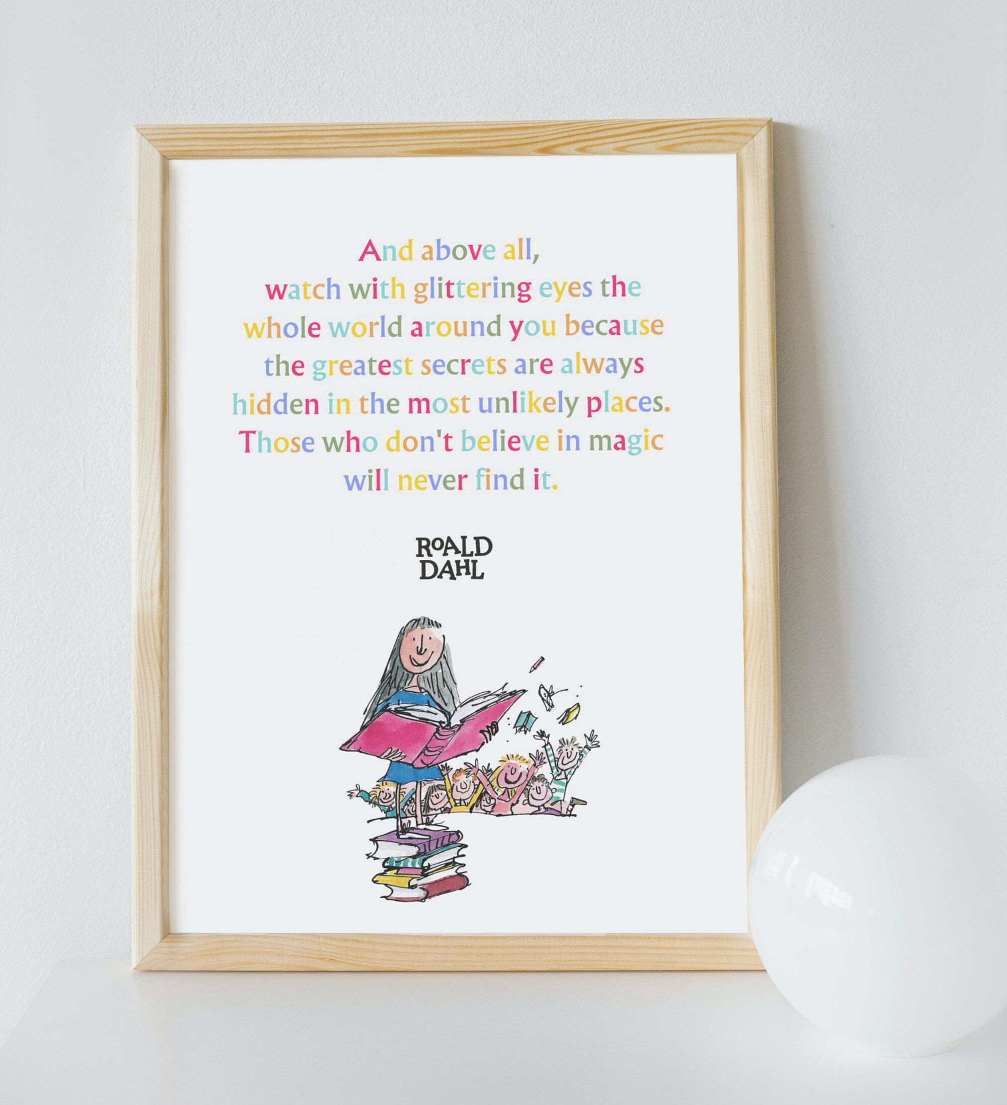 Roald Dahl Childrens Books Roald Dahl Quotes Typography - Etsy
