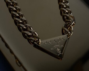 Prada Necklace Triangle - Etsy