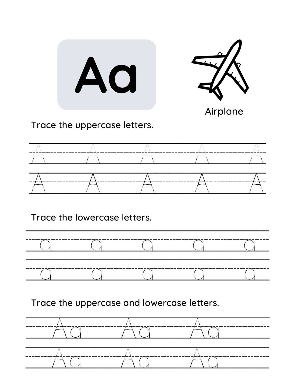 26 Printable Alphabet Tracking Worksheets. Preschool & Kindergarten - Etsy