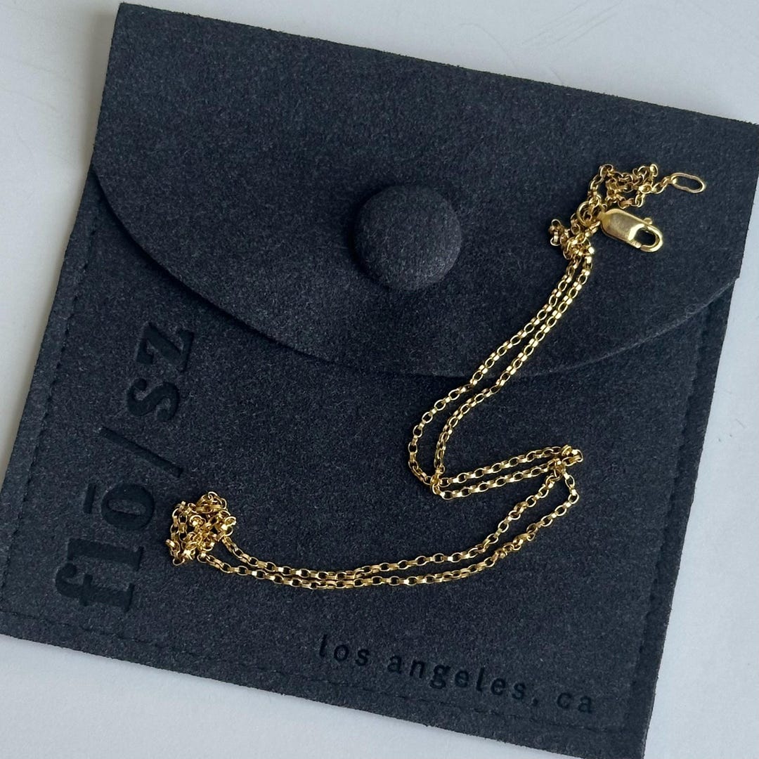 14k Dainty Gold-filled Flat Rolo Chain • Minimalist Gold Necklace ...