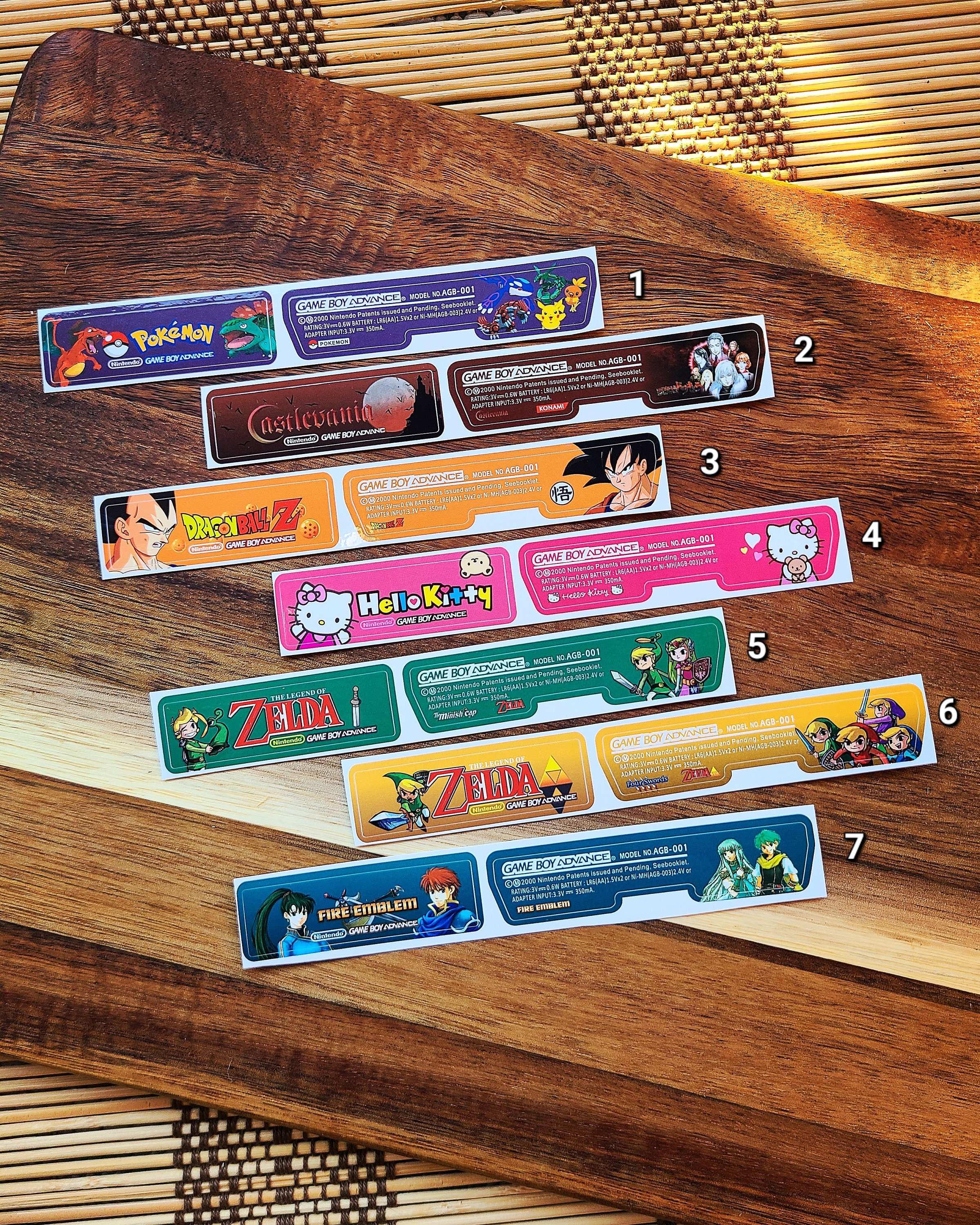 Reproduction Back Labels for Gameboy Advance + Retro Emulation Systems ...