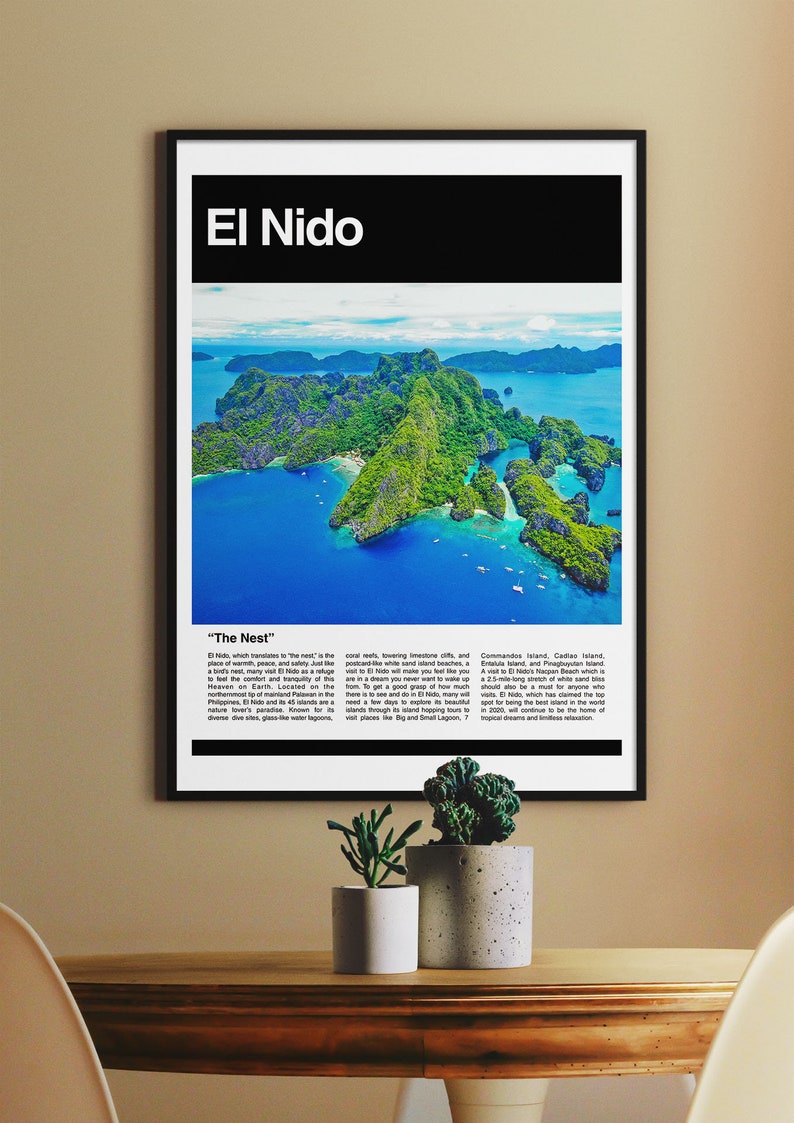 El Nido Poster Art, El Nido Photography, El Nido Print, Philippines ...