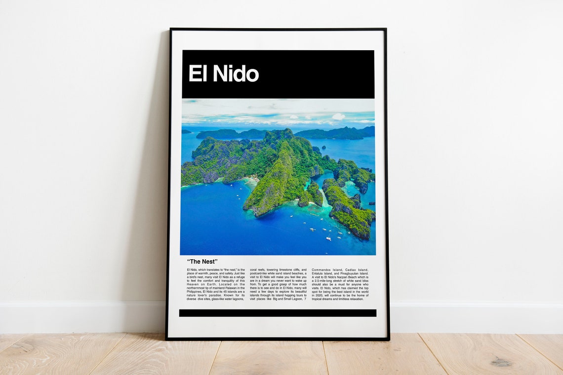 El Nido Poster Art, El Nido Photography, El Nido Print, Philippines ...