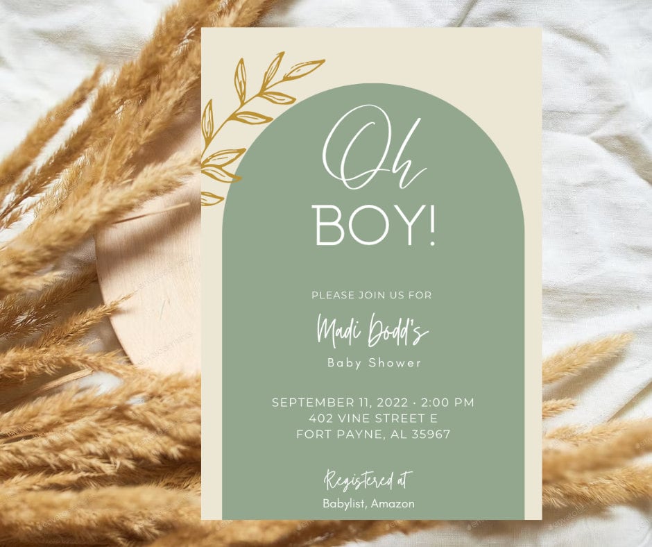 Modern Neutral Baby Boy Shower Invitation - Etsy