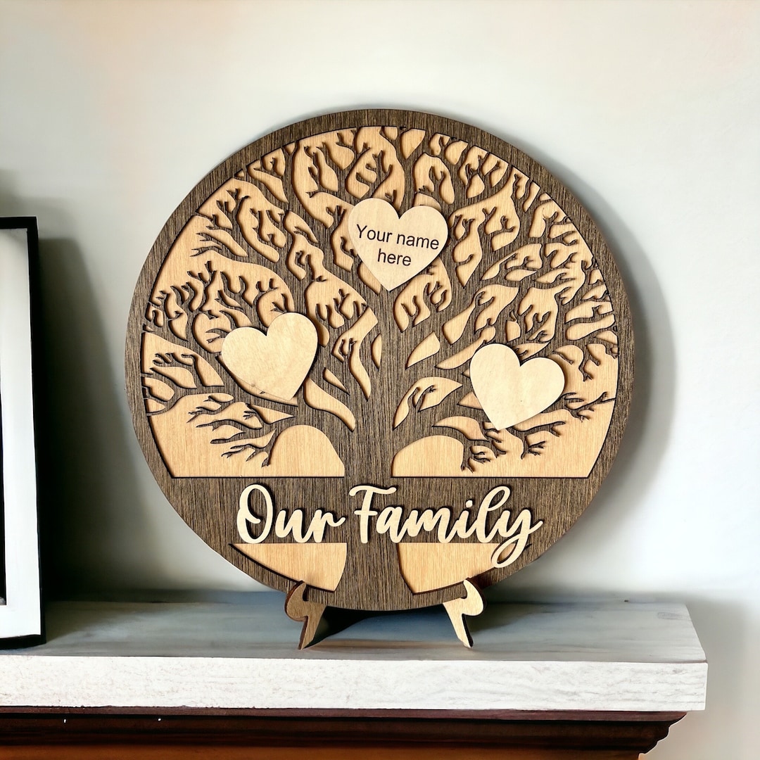 Our Family Tree Sign, Personalized Wooden Gift, Grandparent's, Mother's ...