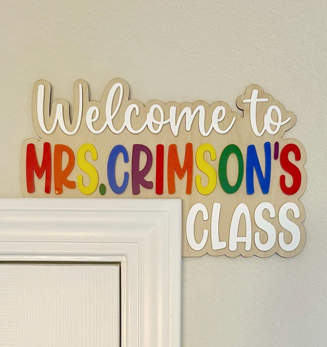 Teacher Appreciation Gift, Personalized Name Doorframe Corner Sign ...