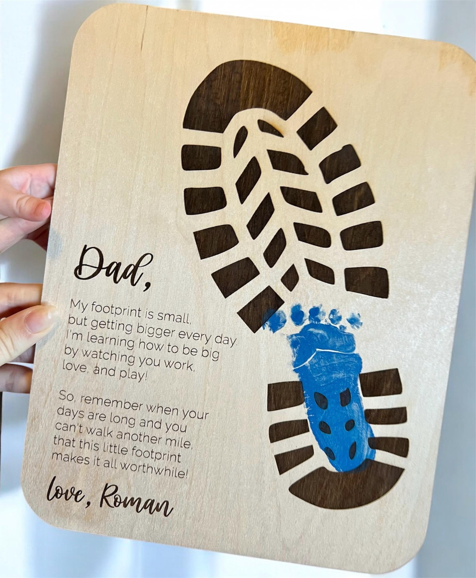DIY Kids Footprint Father's Day Gift, Walk in Dad's Footsteps ...
