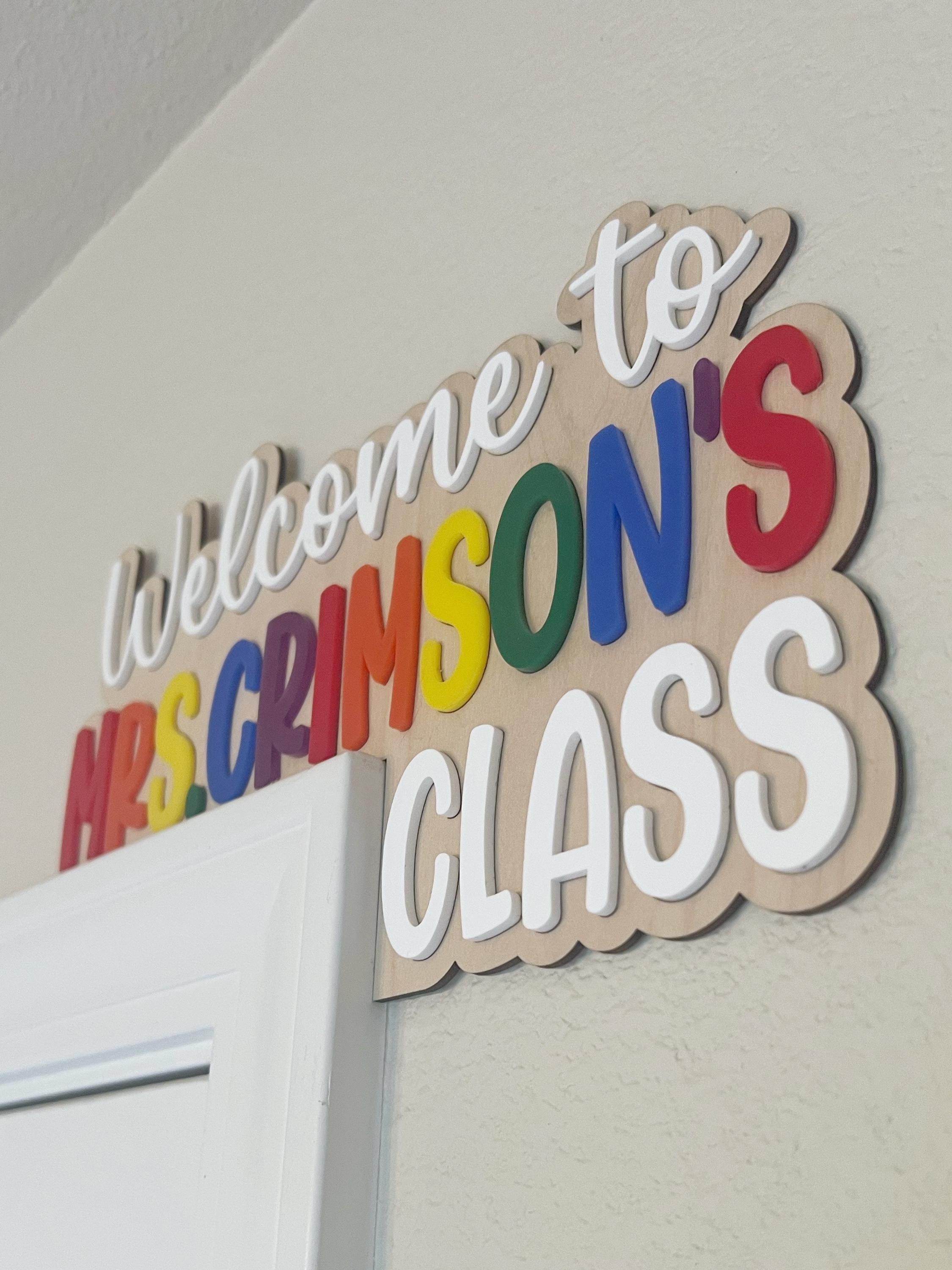 Teacher Appreciation Gift, Personalized Name Doorframe Corner Sign ...