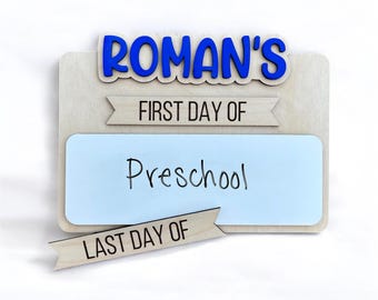 Personalized First Day of School Sign, Back to School Prop, Custom ...