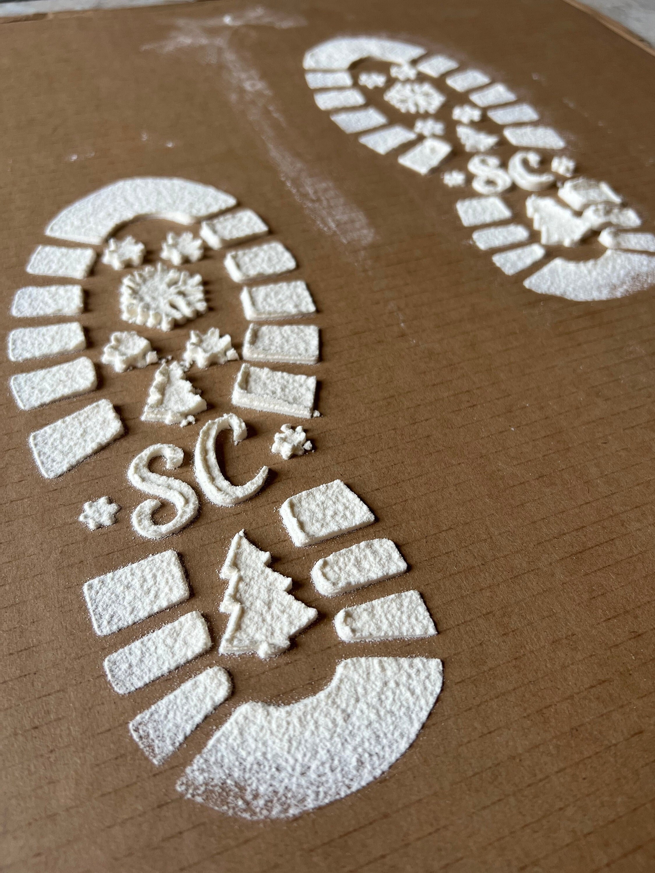 Santa Claus Foot Steps Boot Print Stencil, Christmas Morning Tradition ...