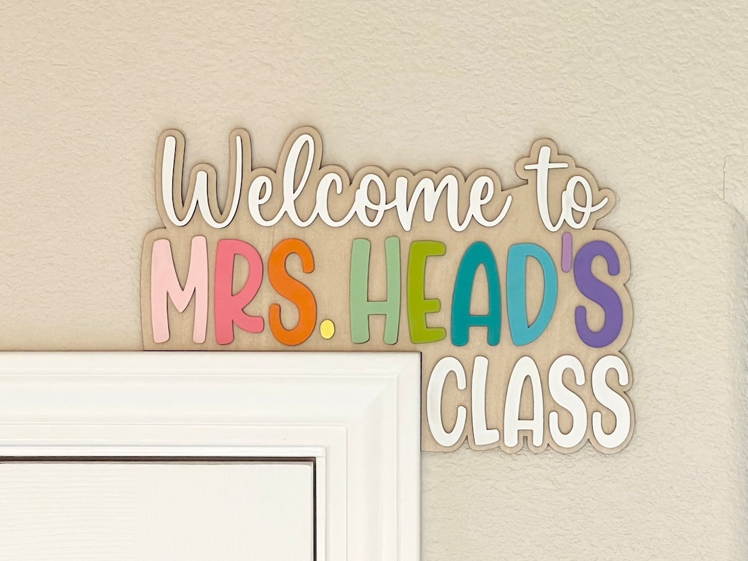 Teacher Appreciation Gift, Personalized Name Doorframe Corner Sign ...