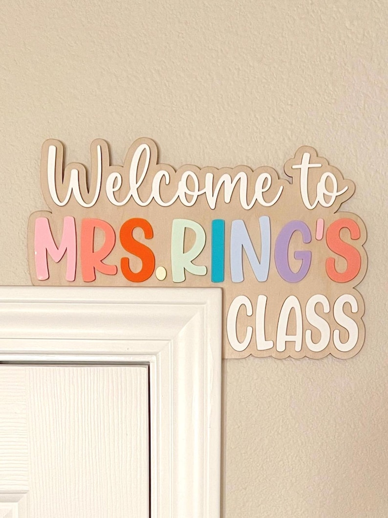Teacher Appreciation Gift, Personalized Name Doorframe Corner Sign ...