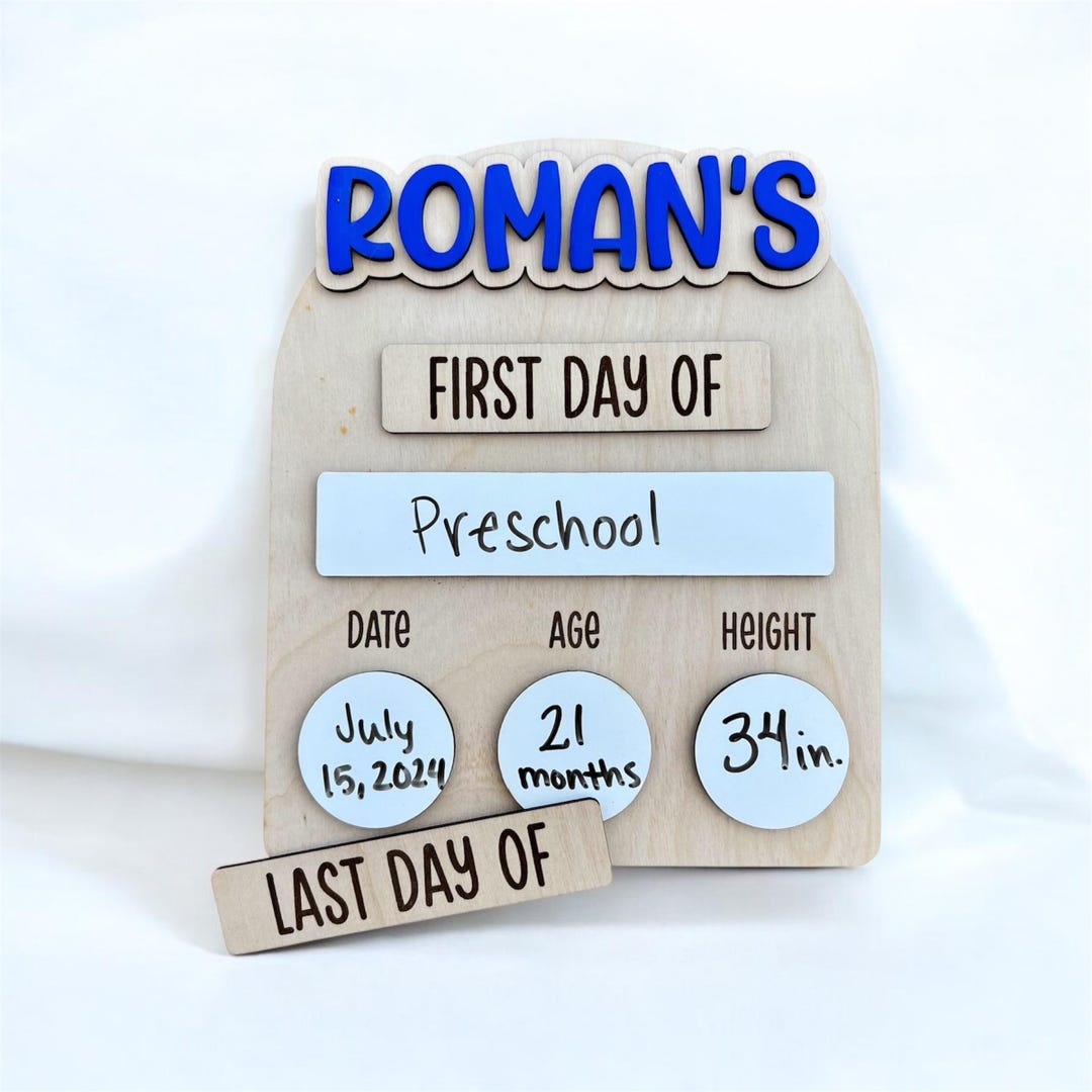 First & Last Day of School Sign, Custom Interchangeable Board, Back to ...
