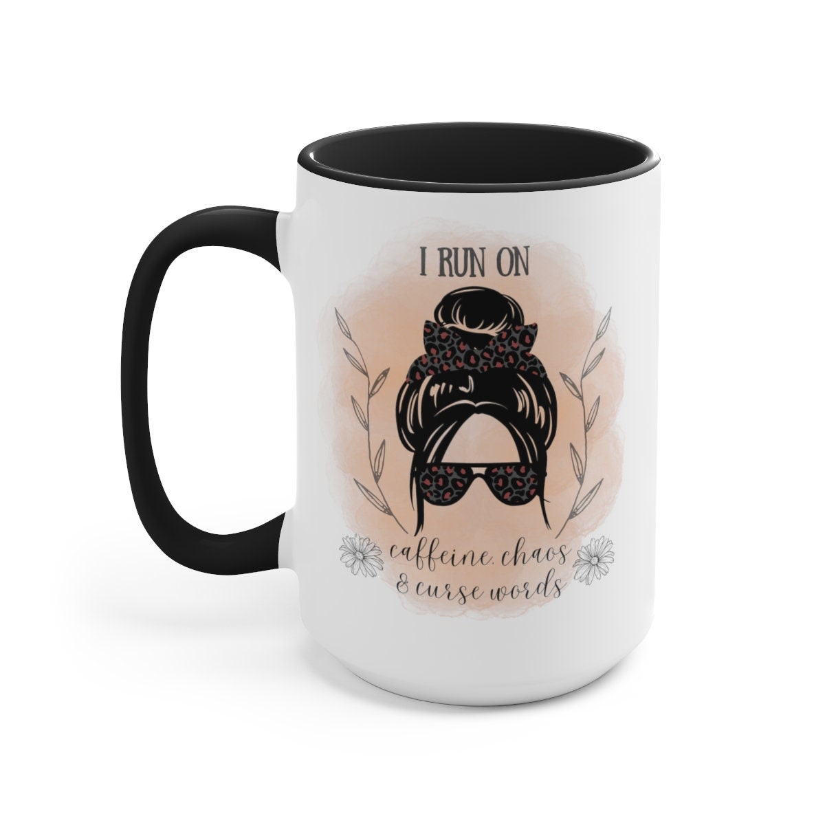 Caffeine, Chaos & Curse Words Mom Bun Graphic for Sublimation Png - Etsy
