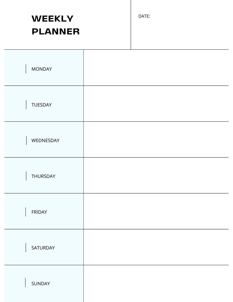 Simple Month, Week, & Daily Planner, Instant Download, Digital Download ...