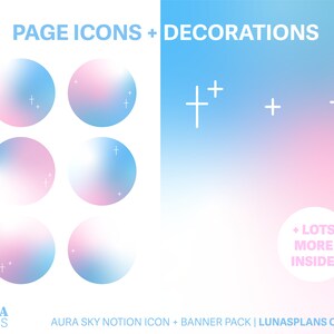 AURA SKY Notion Cover and Icon Templates 34 Images Bundle Aesthetic ...