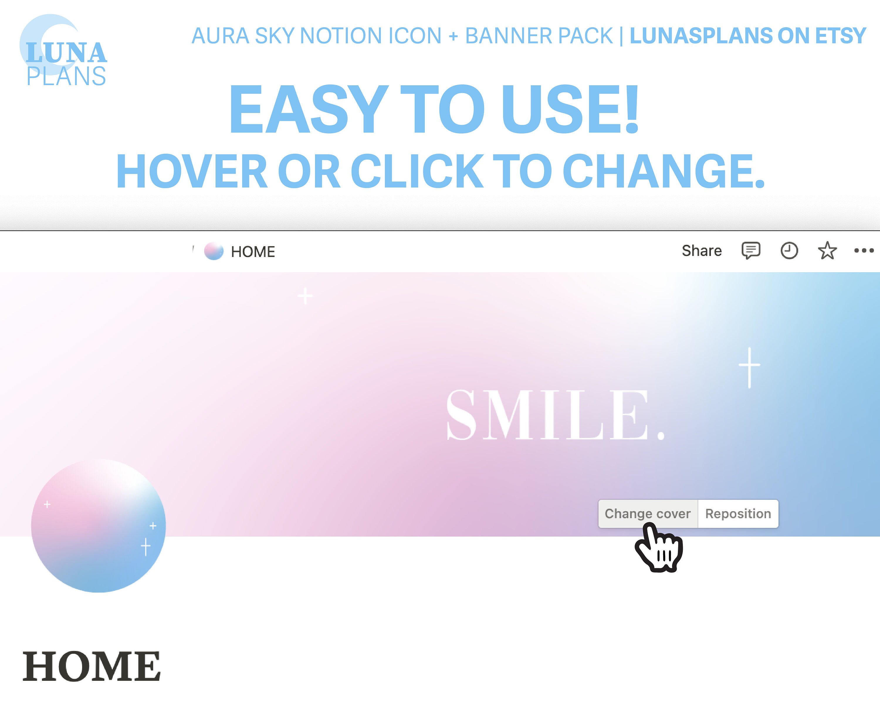 AURA SKY Notion Cover and Icon Templates 34 Images Bundle Aesthetic ...