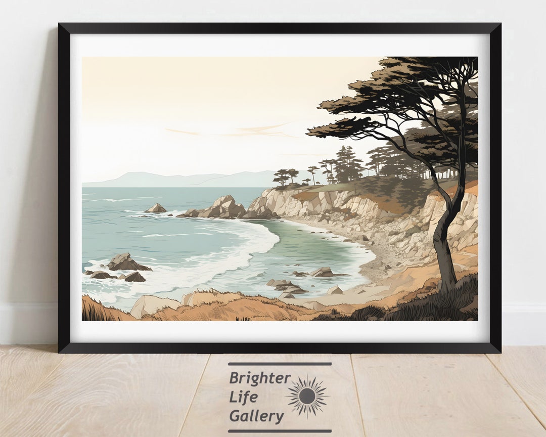 California Coast Wall Poster, Big Sur Wall Art, Ocean Print, Beach ...