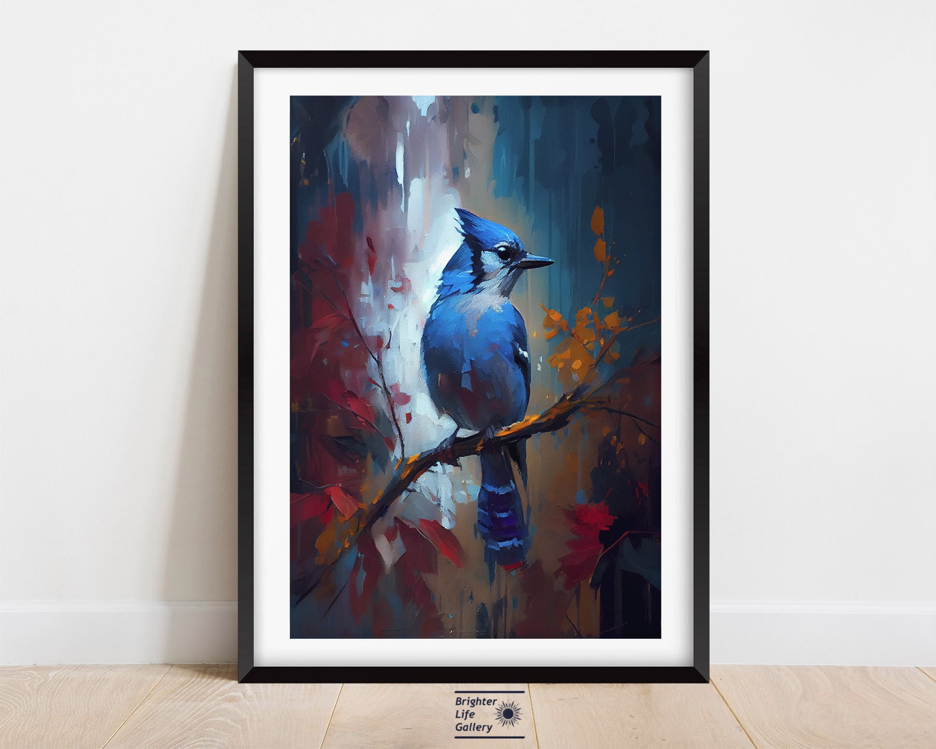 Blue Jay Wall Art, Bird Animal Art, Nature Artwork, Wildlife Print ...