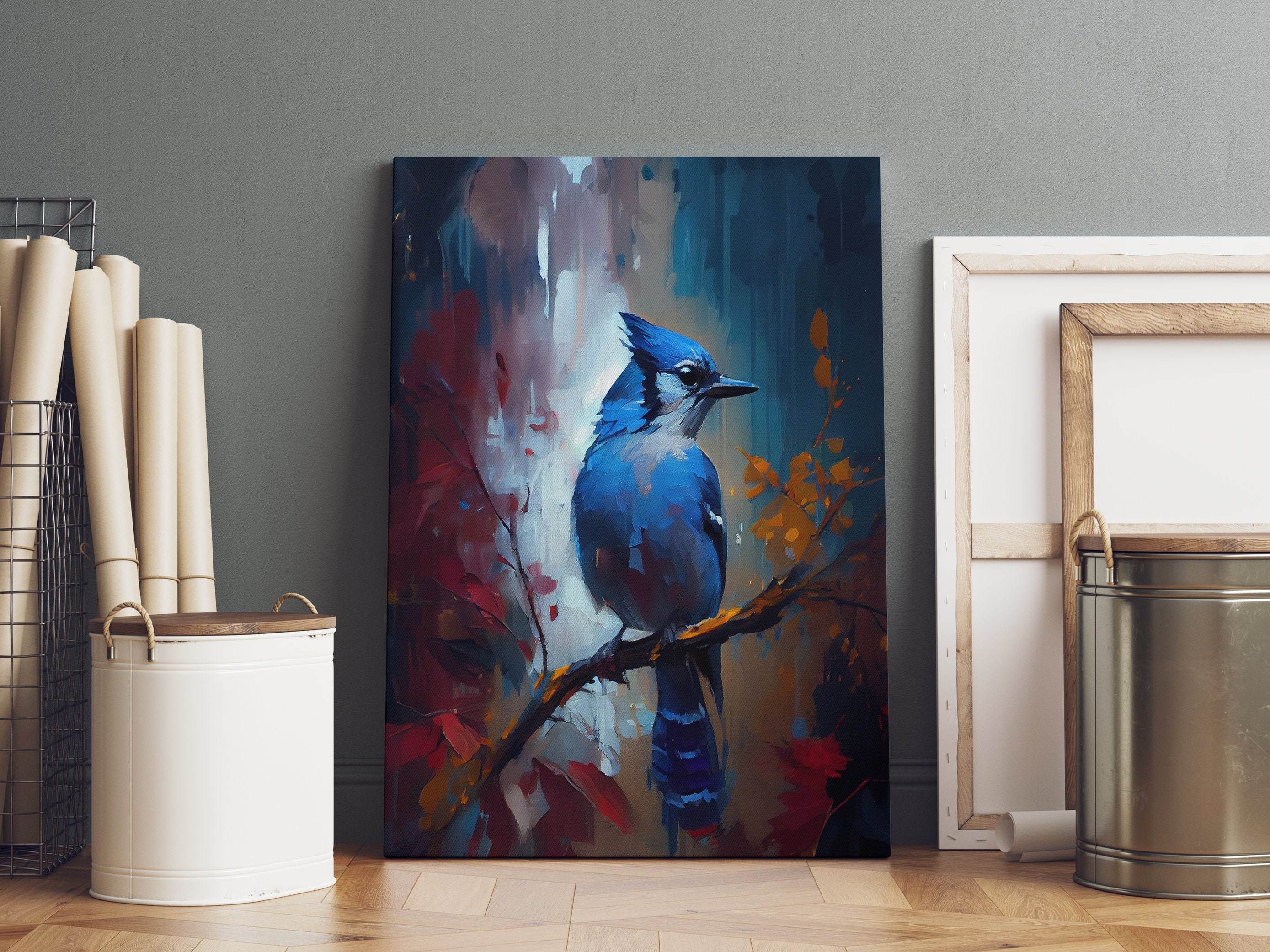 Blue Jay Wall Art, Bird Animal Art, Nature Artwork, Wildlife Print ...