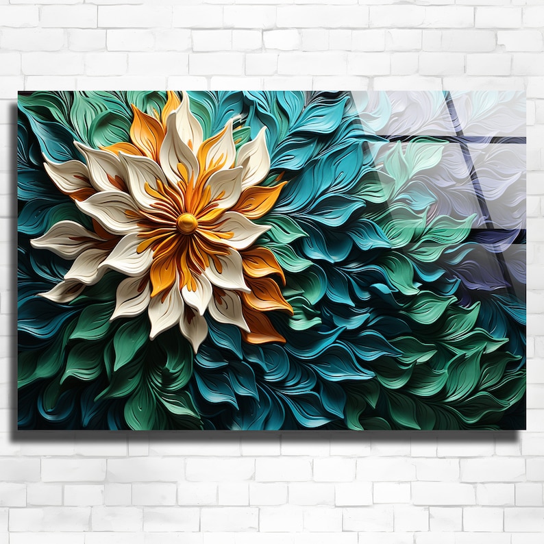 Abstract Flower Acrylic Wall Art, Modern 3D Style Decor - Etsy