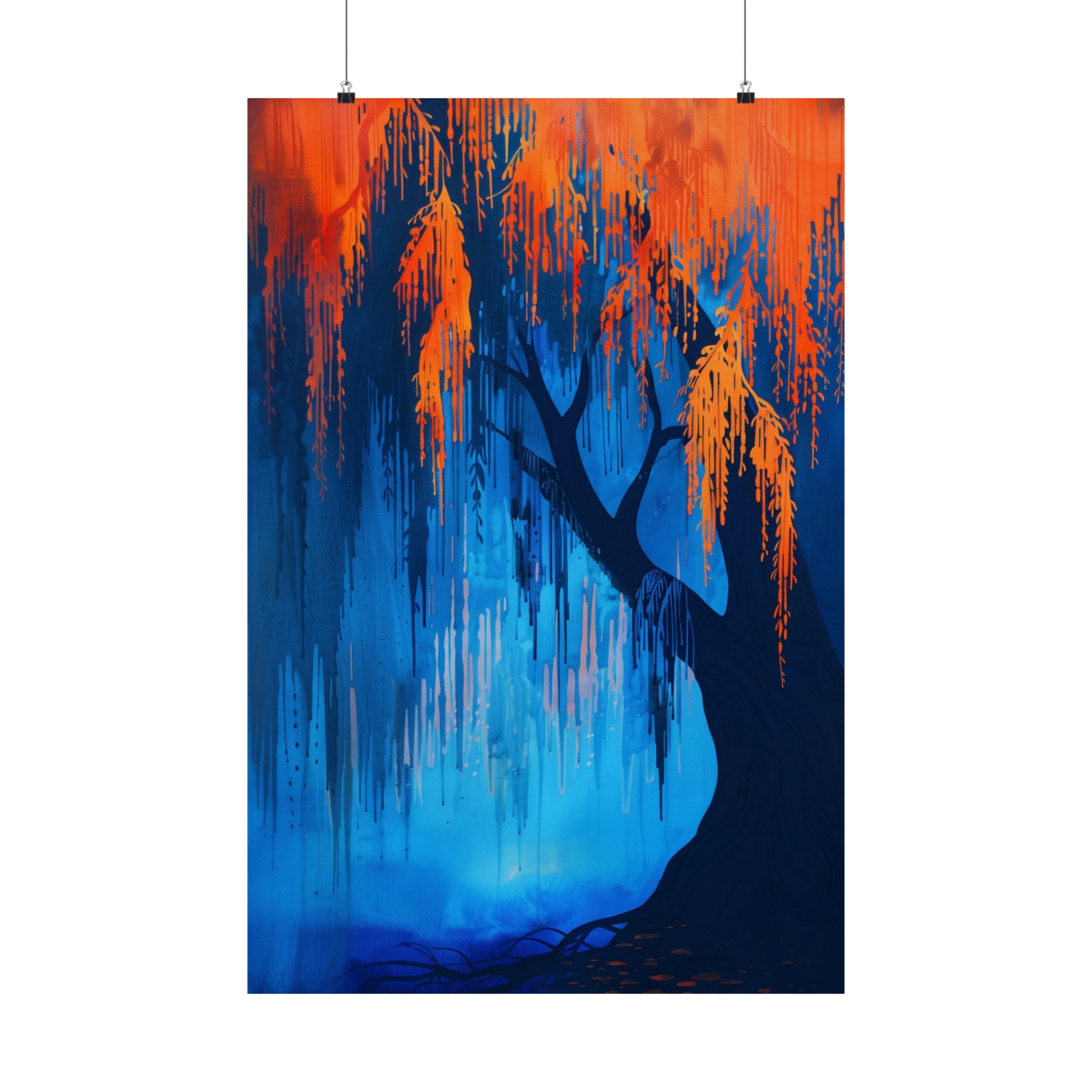Willow Tree Poster, Forest Wall Art, Fantasy Artwork, Nature Poster ...