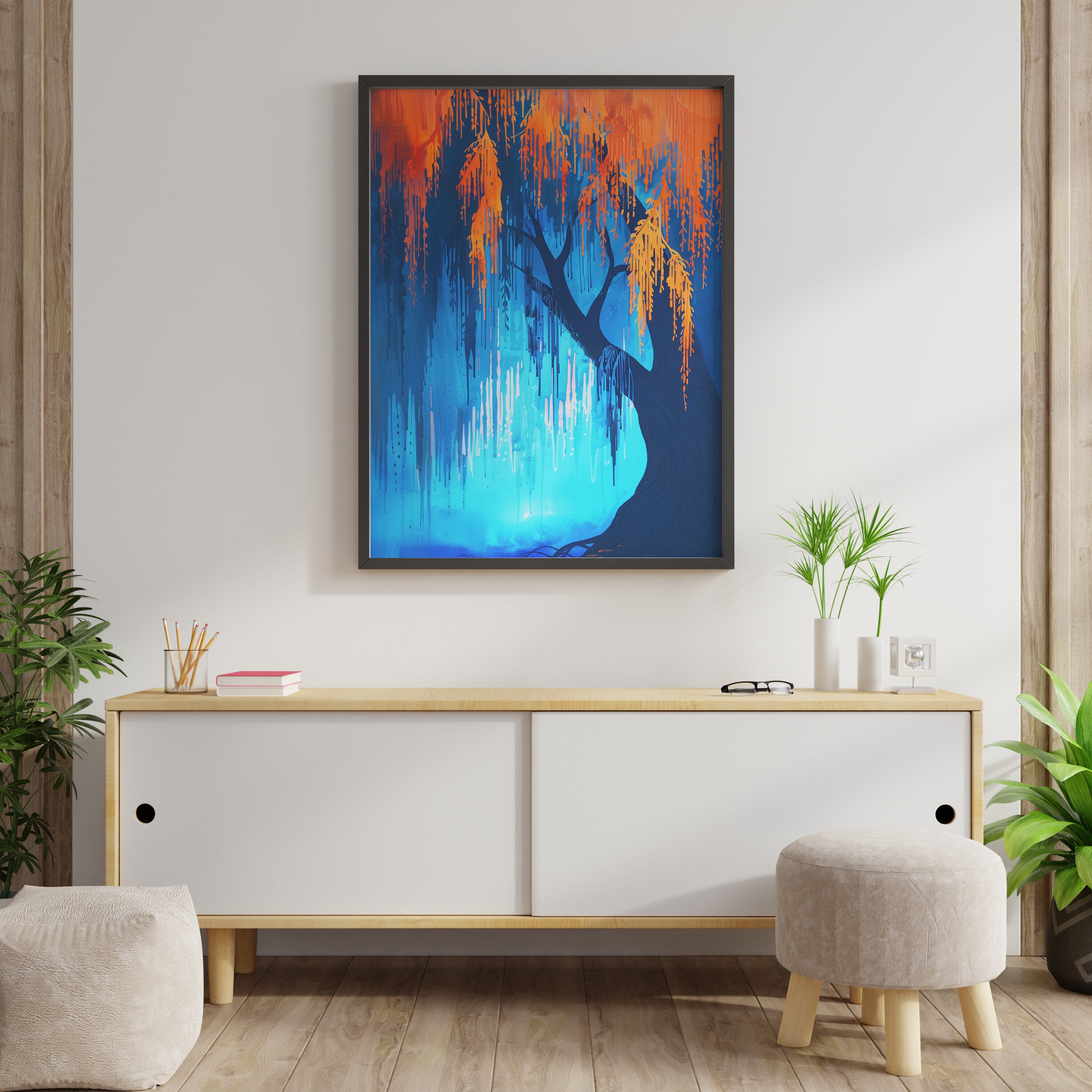 Willow Tree Poster, Forest Wall Art, Fantasy Artwork, Nature Poster ...