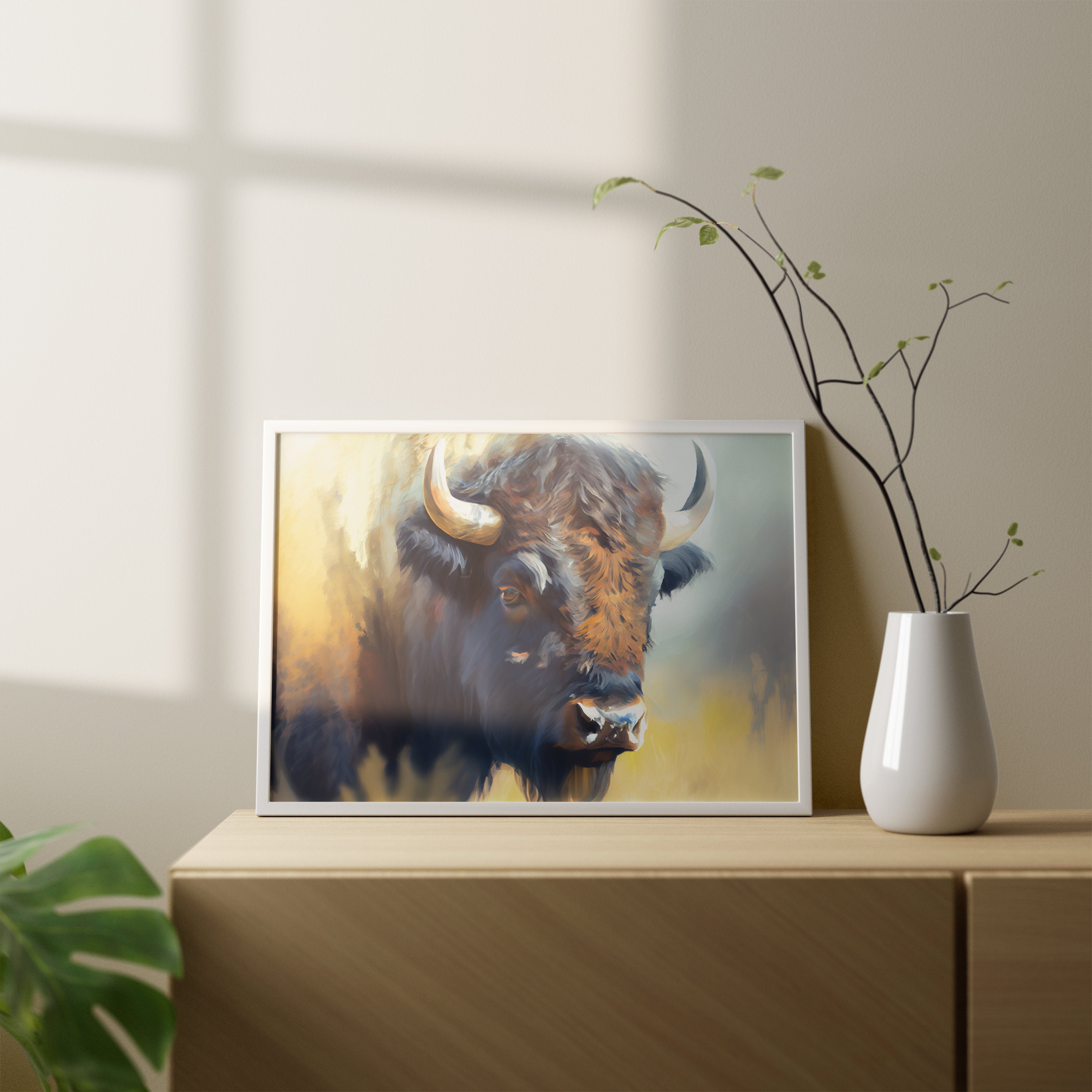 Buffalo Wall Art, Bison Art, American Wildlife, Animal Artwork, Country ...