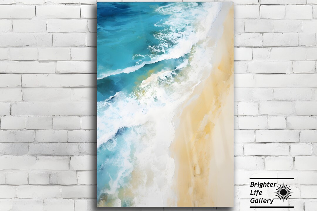 Abstract Beach Acrylic Wall Art, Coastal Decor, Ocean Painting - Etsy