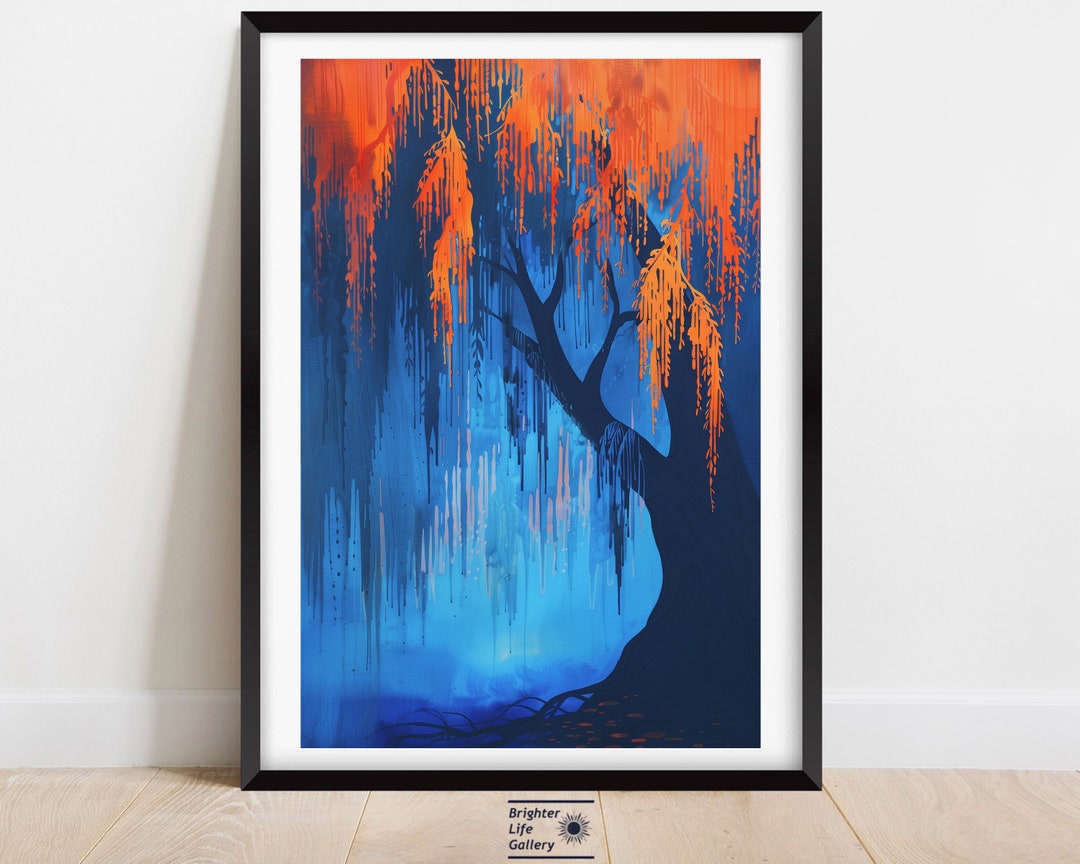 Willow Tree Poster, Forest Wall Art, Fantasy Artwork, Nature Poster ...